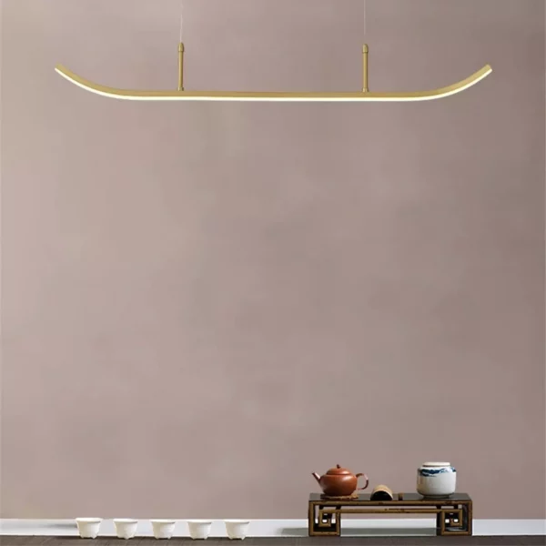Luxury Copper Linear Bar LED Chandelier | chicksloft