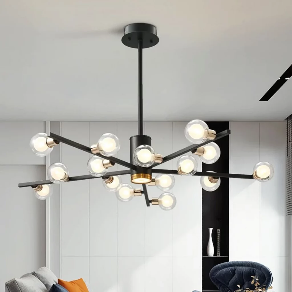 Transparent Glass Rustic Arm Chandelier - ChicksLoft