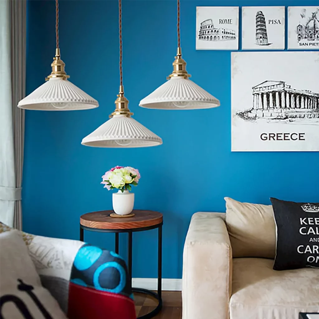 White Ceramic Design Pendant Light - ChicksLoft